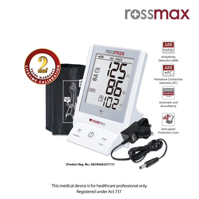 Rossmax “parr Pro” Professional Blood Pressure Monitor – Arm Model Ac1000f