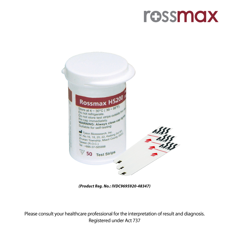 Rossmax Accessories Test Strips 50pcs – Model Hs200 Bt