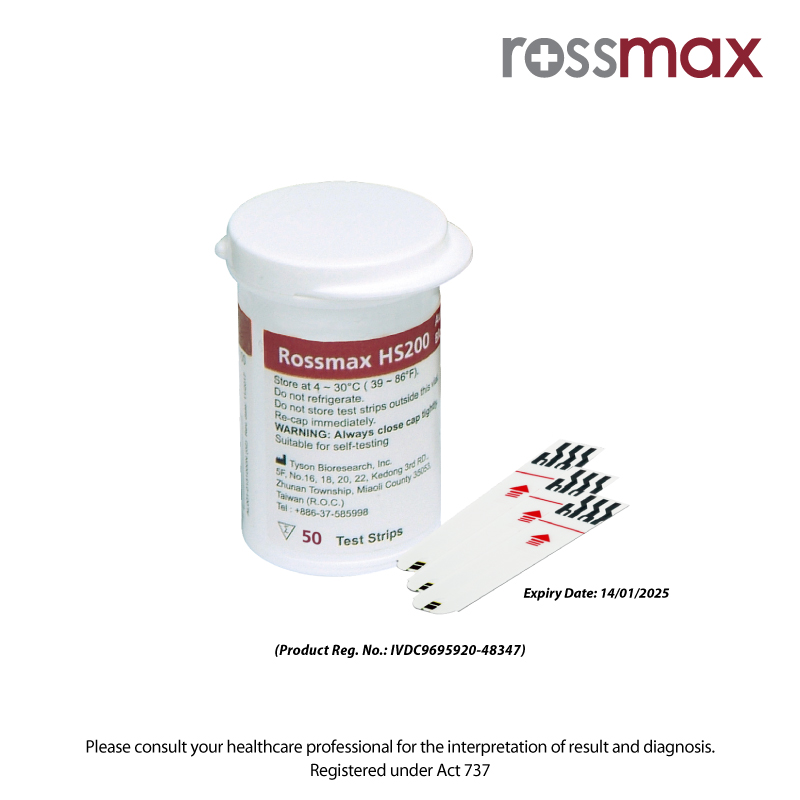 Rossmax Accessories Test Strips 50pcs – Model Hs200 Bt