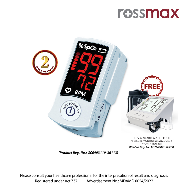 Rossmax Fingertip Pulse Oximeter – Model SB100